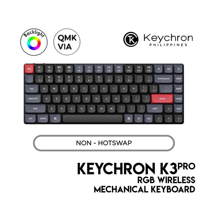 Keychron K3 Pro QMK Mechanical Keyboard 75% Layout, Wired/Bluetooth ...