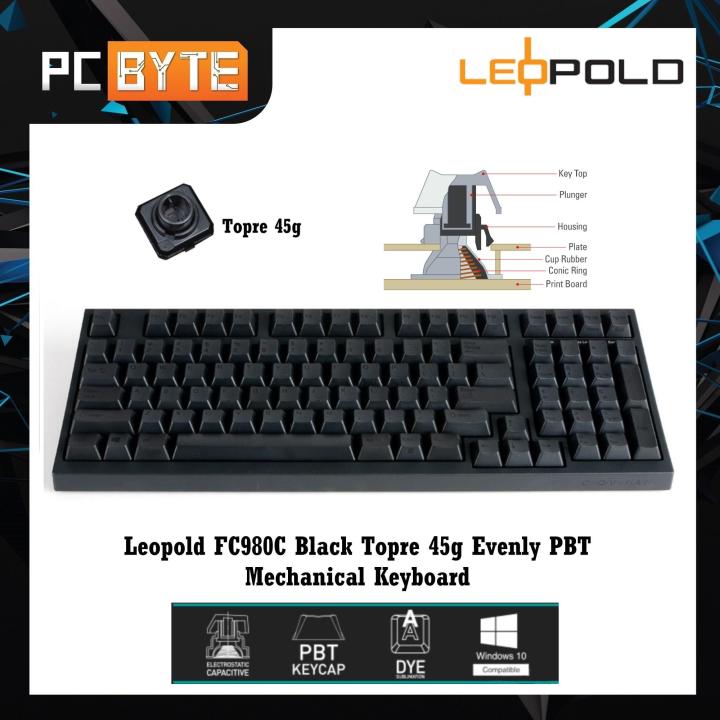 Leopold FC980C Black Topre 45g Evenly PBT Mechanical Keyboard | Lazada