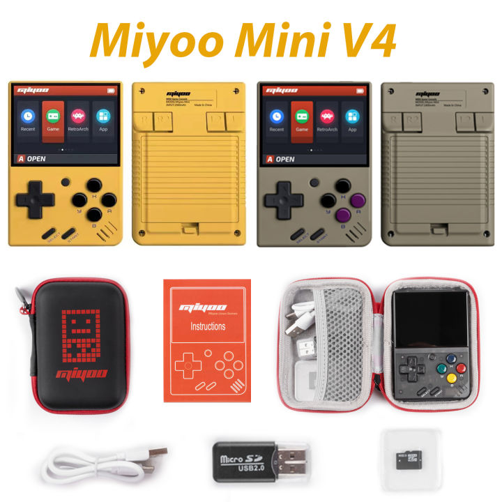 Miyoo Mini V4 Handheld Game Console Retroarch 2.8-Inch IPS Screen 1900Mah Lithium Battery Open ...