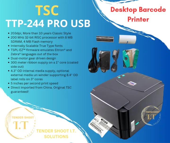 Brand New! TSC TTP-244 TTP 244 Pro USB Desktop Thermal Transfer Bar ...