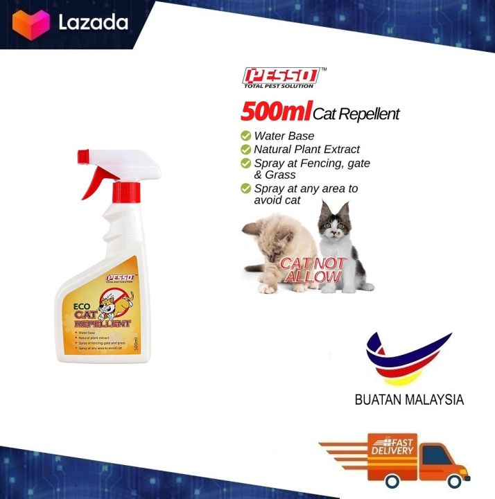 Pesso Eco Cat Repellent (500ml) Halau Kucing Spray Repel Cats 驱猫液 安全 ...
