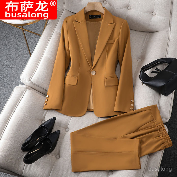 busalong Sut Profesional Lengan Panjang Versi Korea Wanita Seluar ...