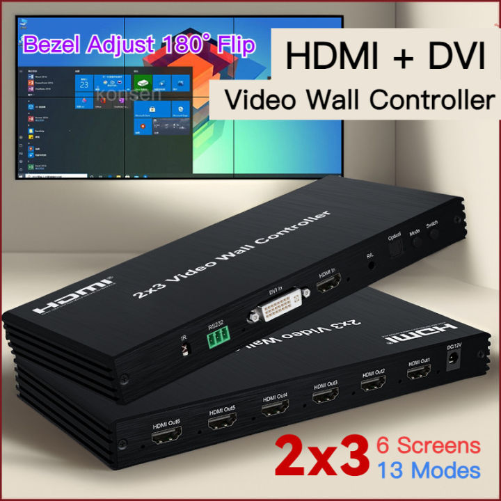 HD 2x3 DVI HDMI Video Wall Controller 2x2 3x2 6 Screens TV Wall Splicing Processor Video Splicer ...