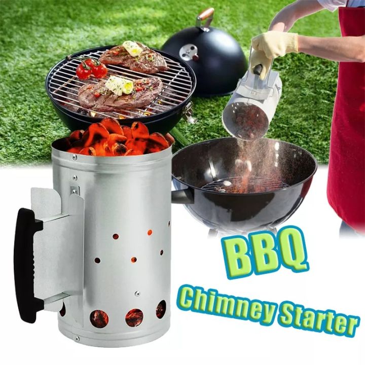 Barbecue Fire Starter Charcoal Chimney Starter Steel Igniter for BBQ ...