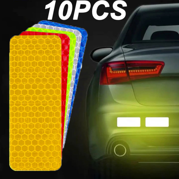 10pcs Car Reflective Stickers Night Riding Safety Warning Reflective ...