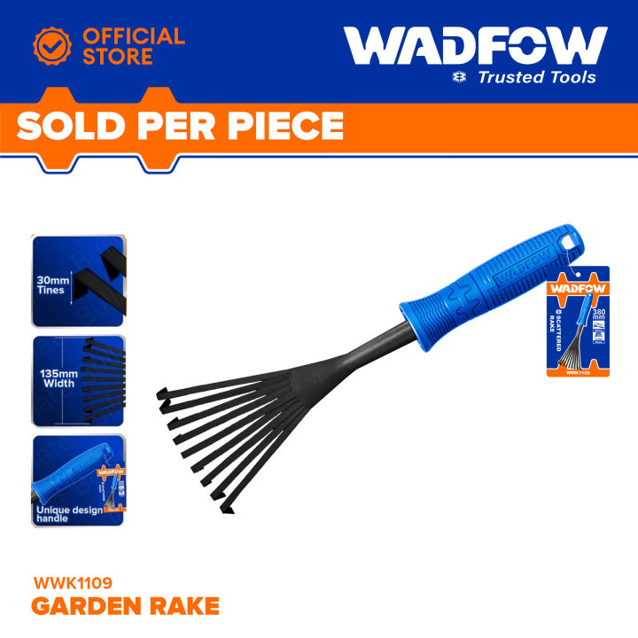 WADFOW Garden Rake 380MM Grass Rake Garden Leaf Rake Cleaning Tool ...