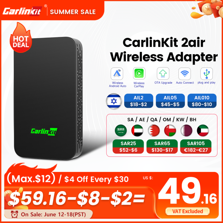 CarlinKit 5.0 2air Wireless CarPlay Mini Adapter Android Auto Dongle ...