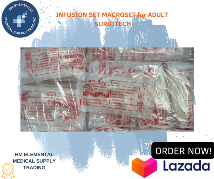 Infusion Set for Adults Macroset (Surgitech) 25pcs, 50pcs and 100pcs ...