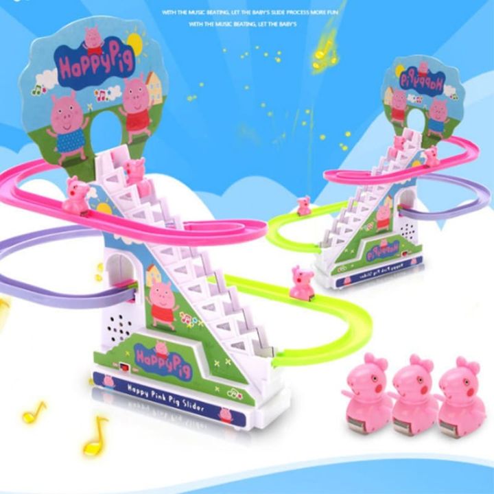 Peppa Pig Electric Climb Stairs Track Set Toy Christmas and Birthday ...