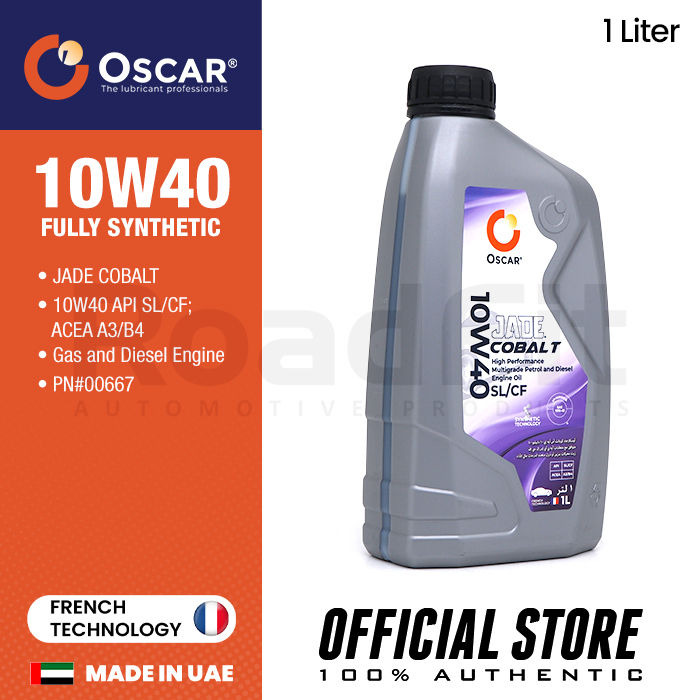 OSCAR Jade Cobalt SAE 10W40 Fully Synthetic API SL/CF for Gas and ...