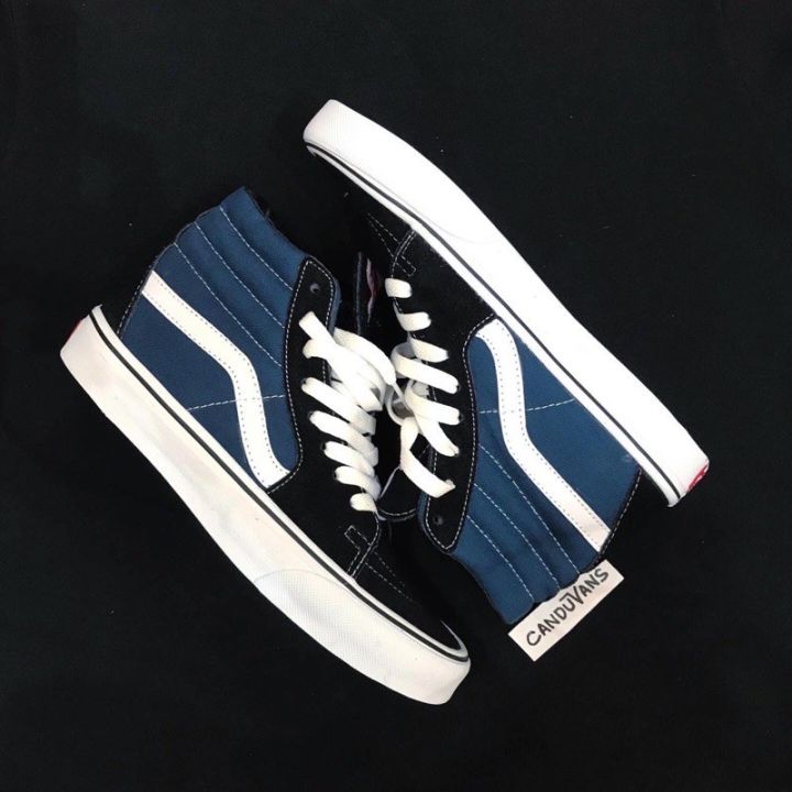 สินค้าลิขสิทธิ์แท้ vans Old skool Sk8 Hi Navy Black รองเท้าวิ่ง รองเท้า ...