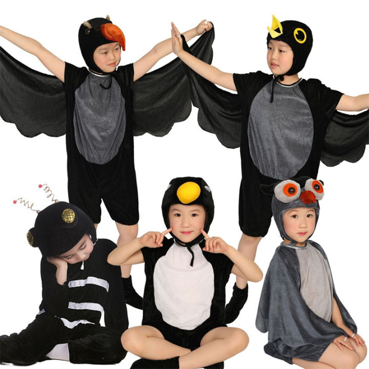 Kids Animal Cosplay Costume Girls Boys Stage Performance Crow Elephant ...