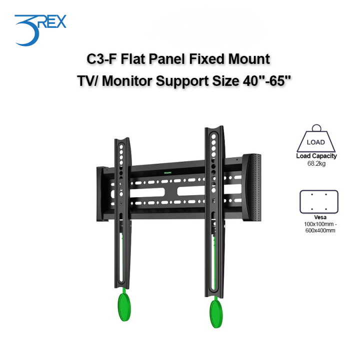C3-F Fixed Flat Panel TV Mount Support Size 40"-65" | Lazada