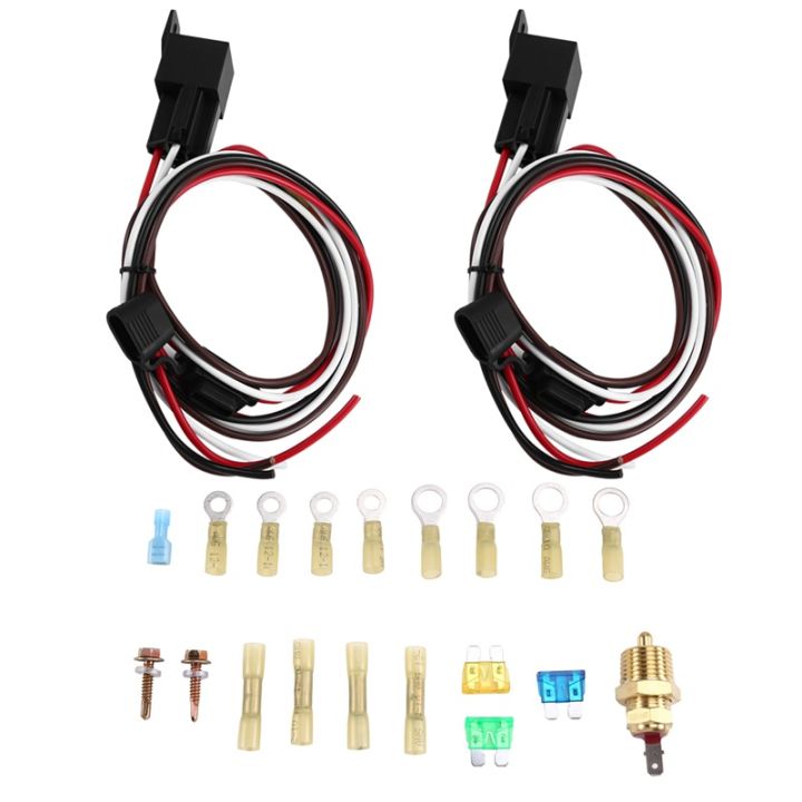 Dual Electric Fan Relay Kit Radiator Electric Cooling Fan Thermostat