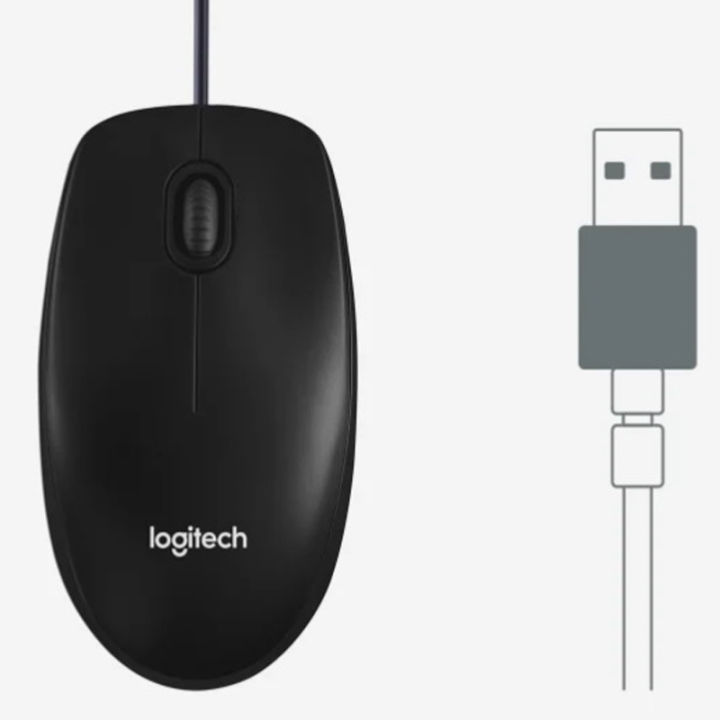 Full Size Corded Mouse Logitech M90 - Black | Lazada Indonesia