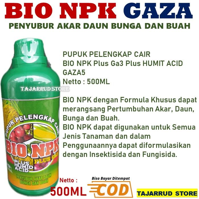 Pupuk Kol Bunga BIO NPK GAZA 500ML Pupuk Penyubur Akar Daun Batang Bunga dan Buah untuk Tanaman ...