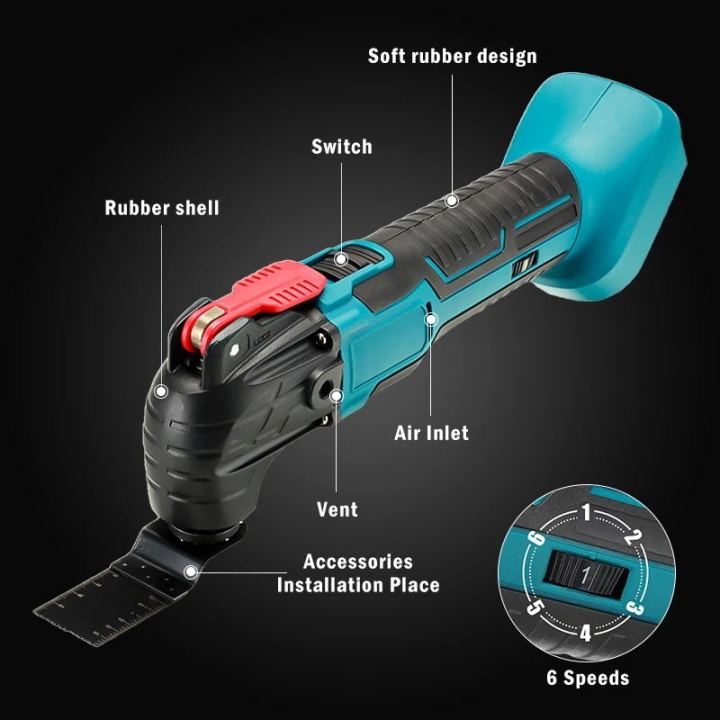 Cordless Oscillating Multi Tool Electric Machine Multi-function Trimmer ...