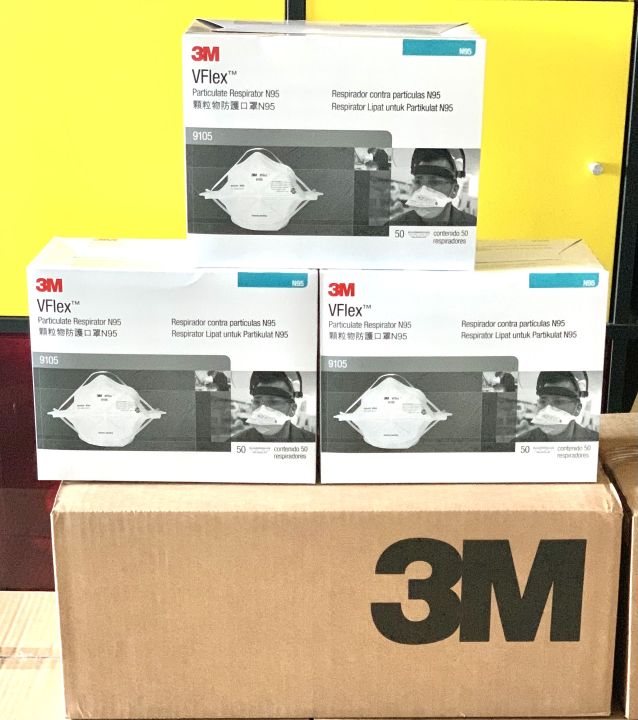 VFLEX 9105 / 9105S 3M Face Mask NIOSH Approved Particulate Respirator ...