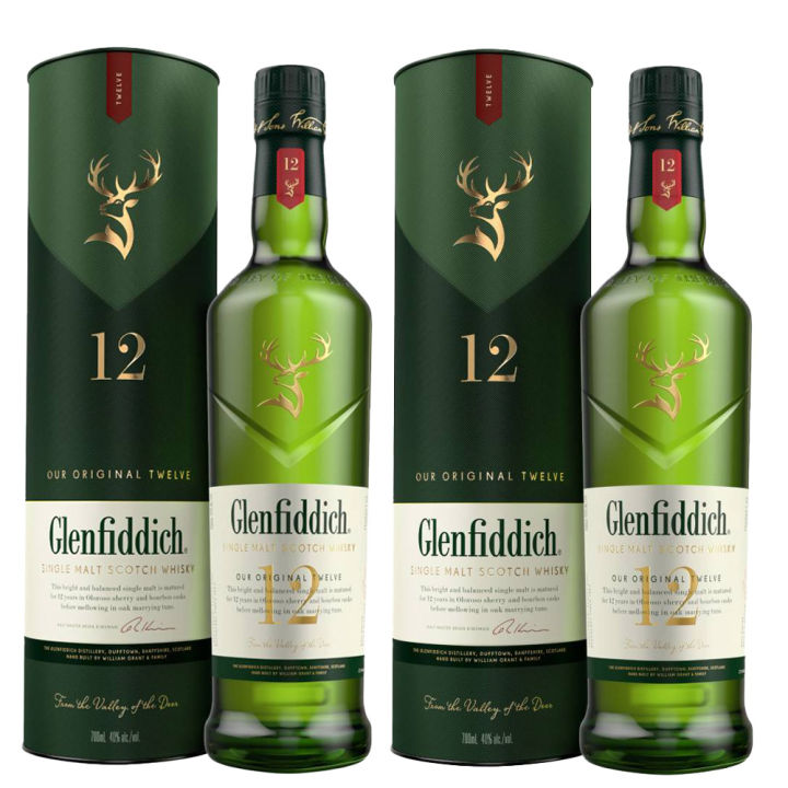 (Bundle of 2 Bottles) Glenfiddich 12 Year Old Single Malt Whisky Alc 40 ...