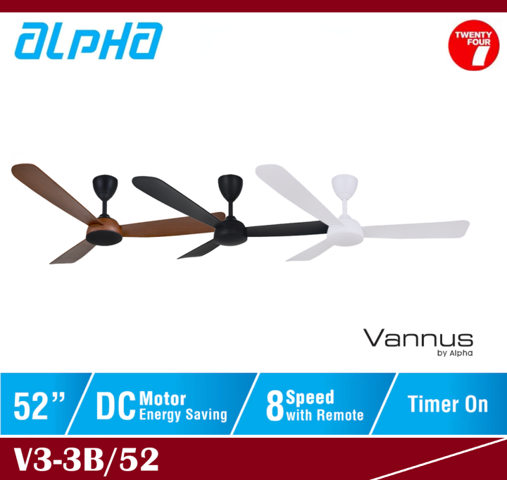 ALPHA Vannus - V3 3B 52 Inch DC Motor Ceiling Fan with 3 Blades (8 ...