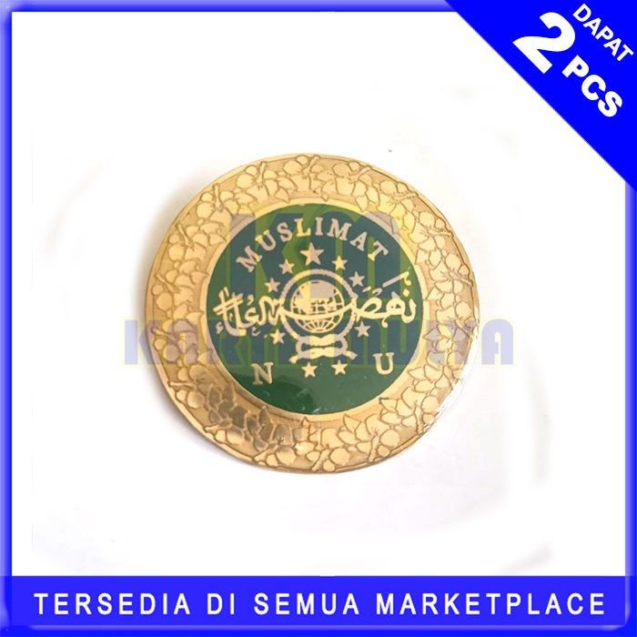 Pin Muslimat NU Model Bulat-Pin Nahdlatul Ulama Bahan Logam Kuningan ...