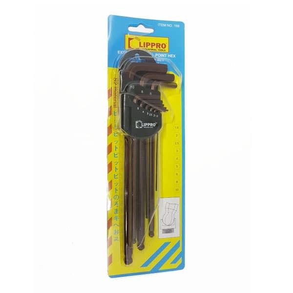 LIPPRO KUNCI L SET 9 PCS EXTRA LONG BALL POINT HEX KEY | Lazada Indonesia