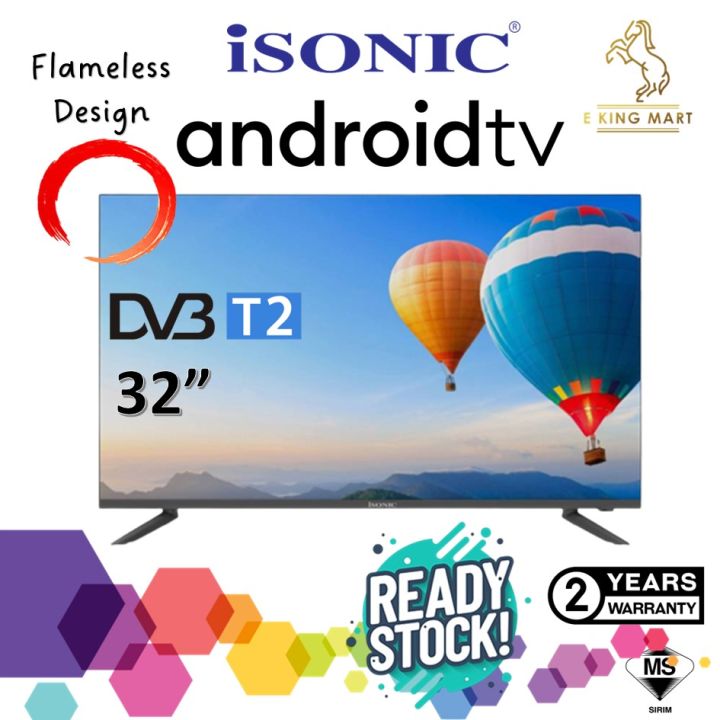 Isonic 32" Android TV Smart Tv Frameless 32 inch 32 inci LED TV ICT ...