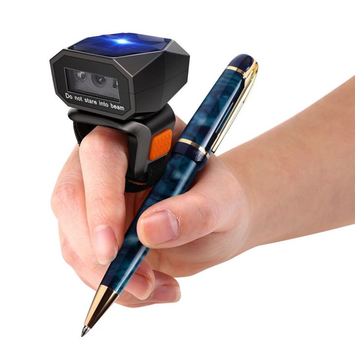 Eyoyo 1D 2D Wireless Barcode Scanner Mini Finger Ring Wearable 3in1 USB ...