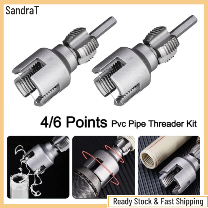 SandraT 1/2" 3/4" PVC Pipe Threader Kit Internal External Thread ...