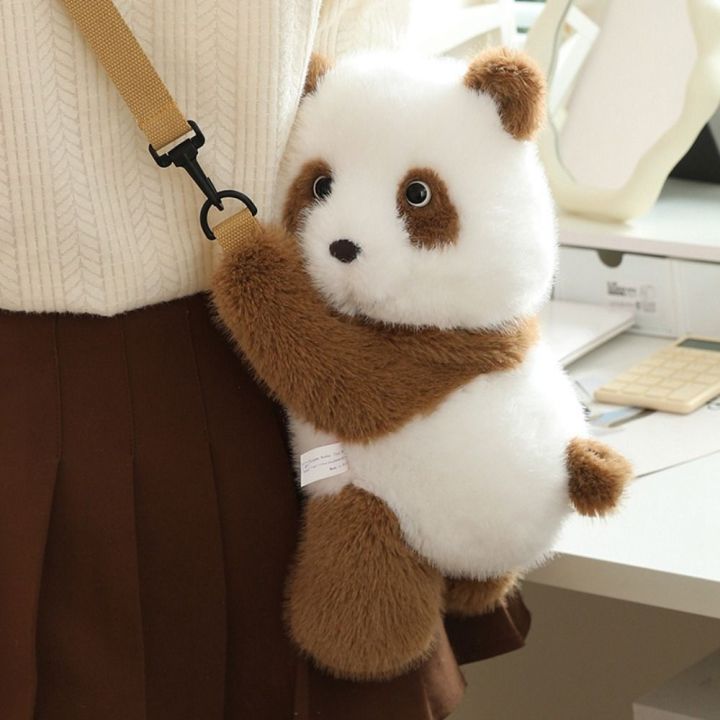 THOMA Cartoon Panda Crossbody Bag Animal Puppy Plush Bear Shoulder Bag ...