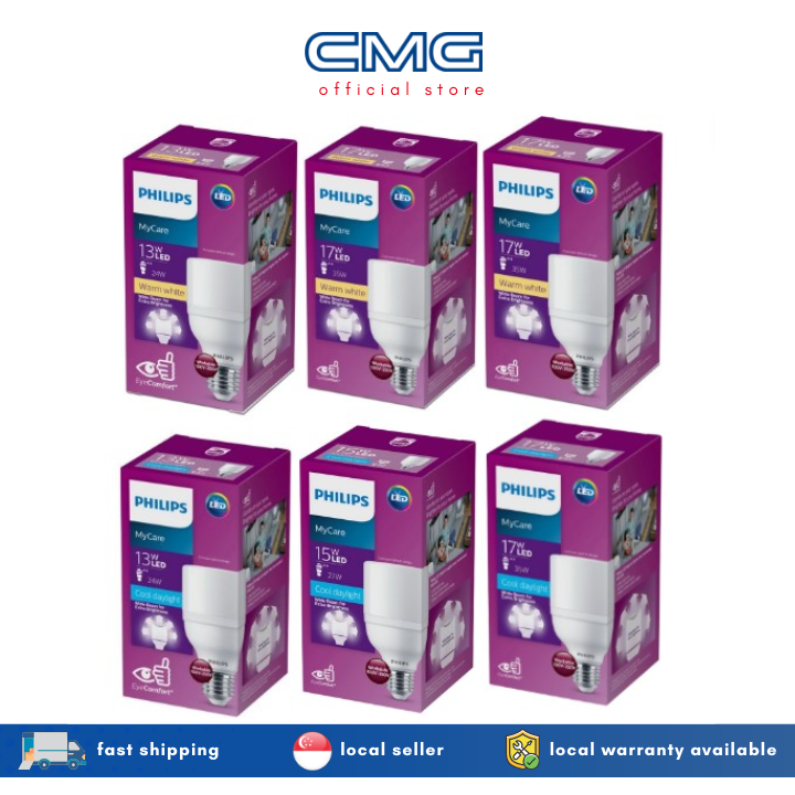 Philips LEDBright Bulb 13W/15W/17W E27 Screw on cap Day Light 6500K / Warm White 3000K | Lazada ...