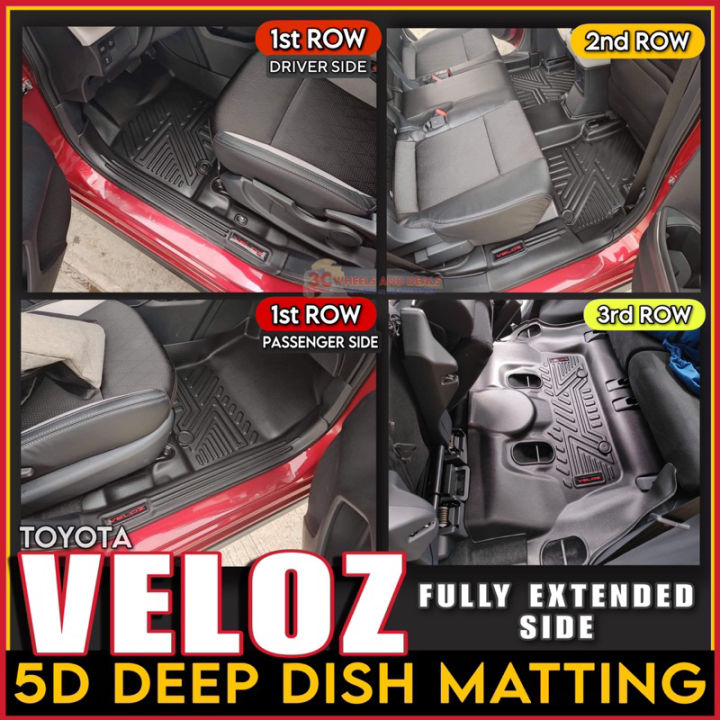 TOYOTA VELOZ 2022-2023 5D DEEP DISH MATTING (FULLY EXTENDED SIDE ...
