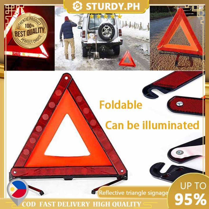 【Ready Stock】Car Early Warning Device Signage Reflective Triangle ...