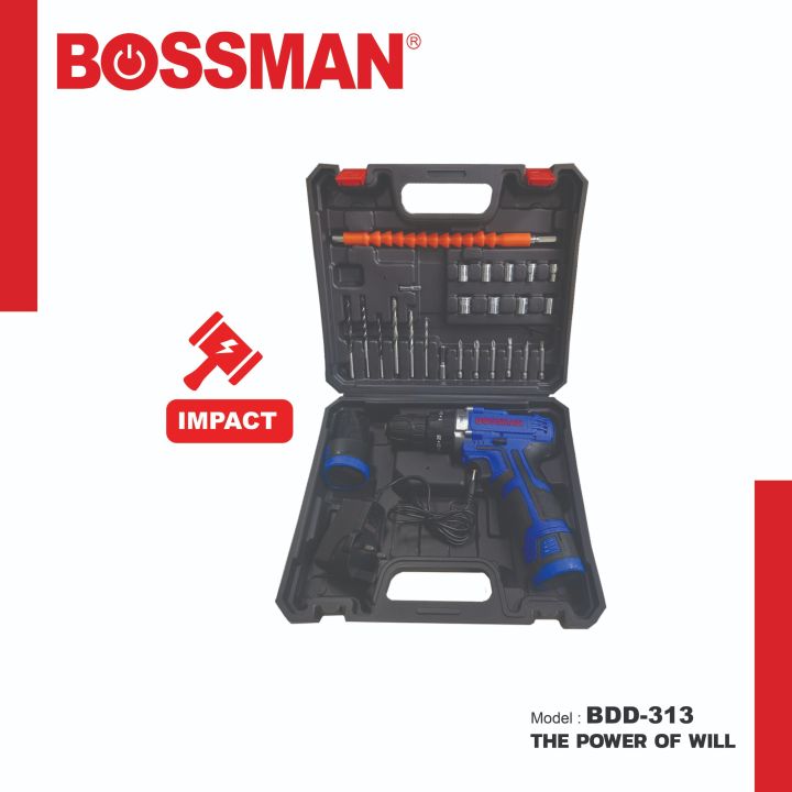 BOSSMAN - 12V Drill Cordless Hammer Dril Comb Set (IMPACT)(BDD-313 ...
