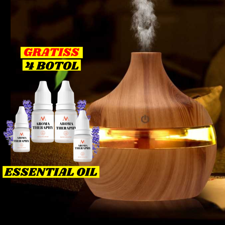 GRATIS 4 BOTOL ESSENTIAL OIL Air Humidifier Diffuser Air Purifier Alat ...