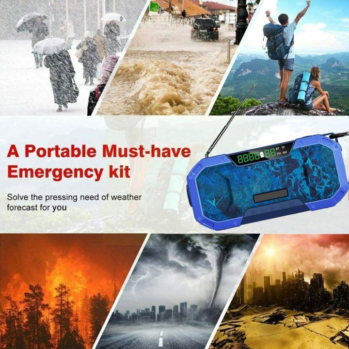 INTESE Portable Multifunction Reading Lamp Weather Radio Flashlight ...