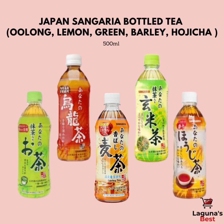 Japan Sangaria Bottled Tea (Oolong Tea, Lemon Tea, Green Tea, Barley Tea, Hojicha Tea) - 500ml ...