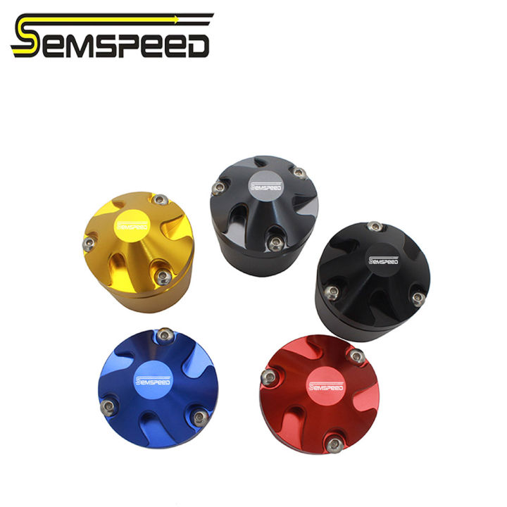 SEMSPEED Motorcycle CNC Rear Axle Wheel Nut Cover Cap Sliders Decor ...
