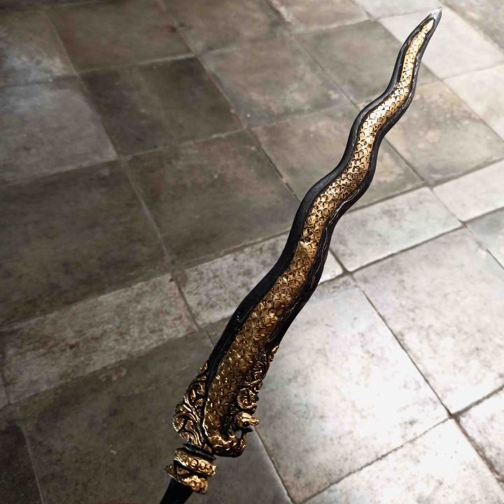 Tombak Pusaka Luk 7 Pusaka Naga Kinatah Kamarogan Koleksi Antik ...