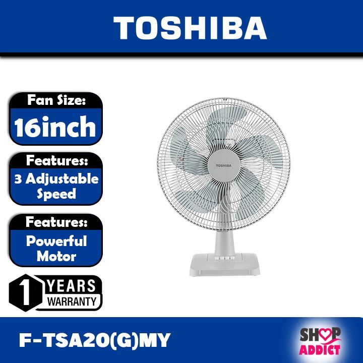 TOSHIBA F-TSA20 Table Fan KIPAS MEJA 16" F-TSA20(G)MY | Lazada