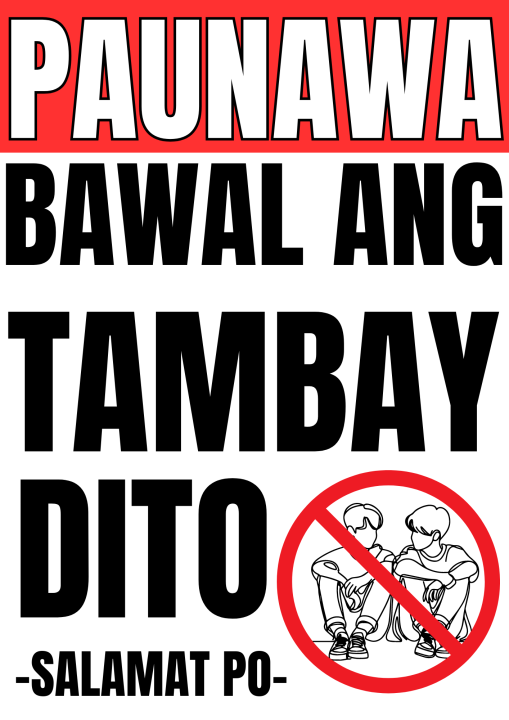 BAWAL TAMBAY DITO WATERPROOF LAMINATED SIGNAGE | Lazada PH