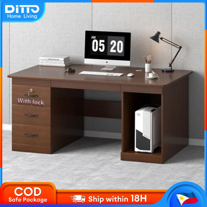 Ditto Computer Table With Computer Host Position 120/140/160CM Brown ...