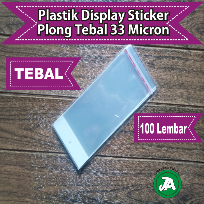 PLASTIK DISPLAY SEAL PLONG 16 X 30 CM PLASTIK STICKER 33 MIC TEBAL ISI ...