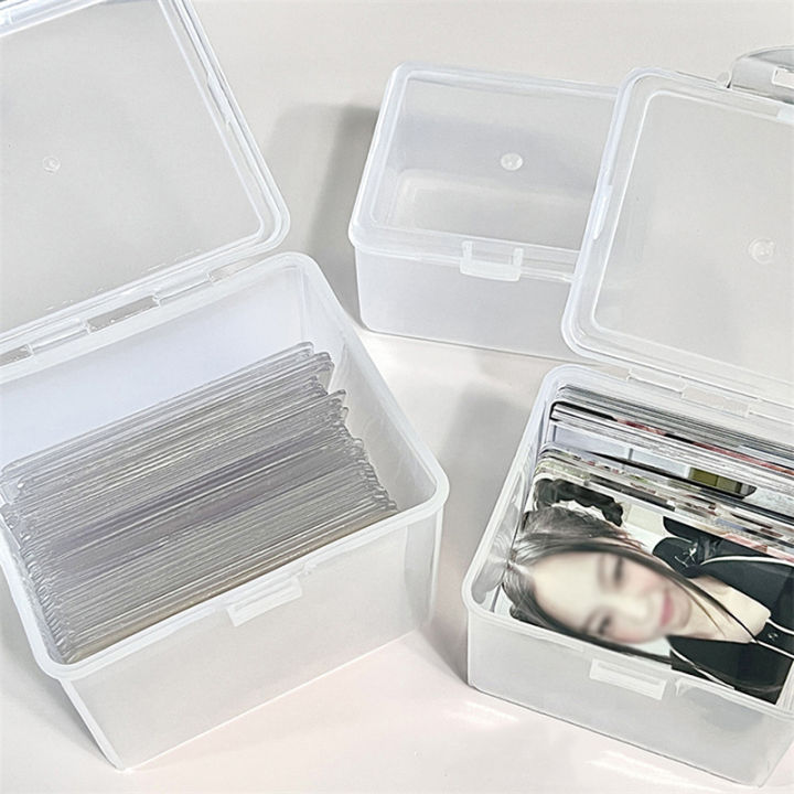Photocards Storage Box Transparent Stickers Korea Idol Card Holder Desk ...