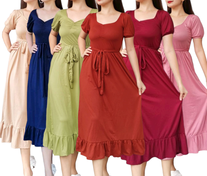 Griffits Plain Maxi Dress OOTD Fashion for All womens Cotton Spandex ...