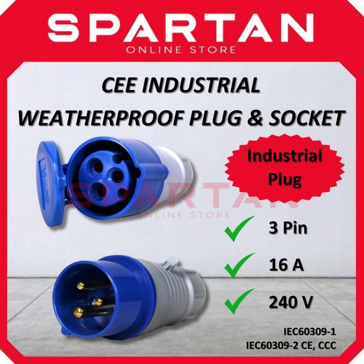 3PIN 16A 240V Industrial Weatherproof Plug And Socket / Single phase ...