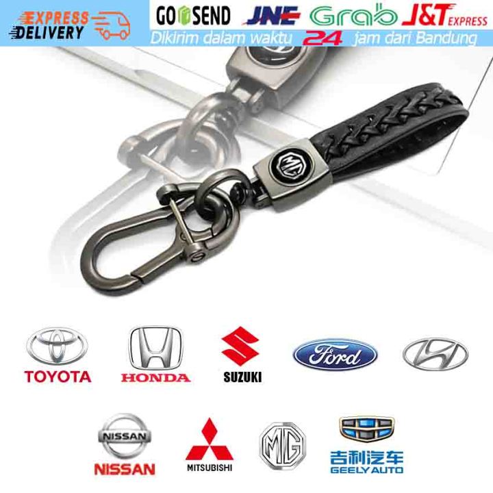 【Ready Stock】Gantungan Kunci Kulit Keychain Mobil Car Logo Toyota/Honda ...