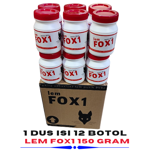 1 DUS LEM FOX 1 LEM PUTIH LEM KAYU LEM PVA UKURAN 150 GRAM HARGA GROSIR ...