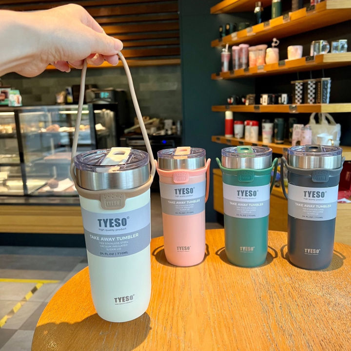 Ly giữ nhiệt cao cấp Tyeso V2 710ml cốc nước giữ nhiệt thể thao Fan House bình có ống hút vỏ ...