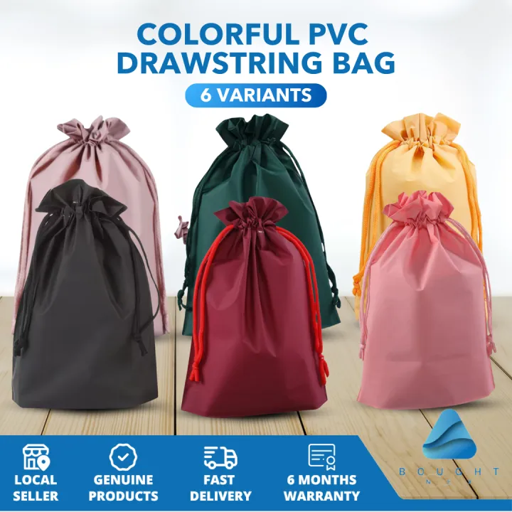 Colorful PVC Drawstring Bag Waterproof Travel Organizer Pouch Reusable ...
